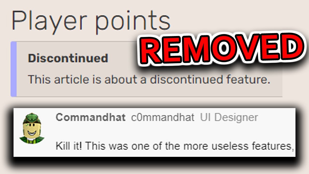 they removed the most useless feature… (roblox points) - YouTube