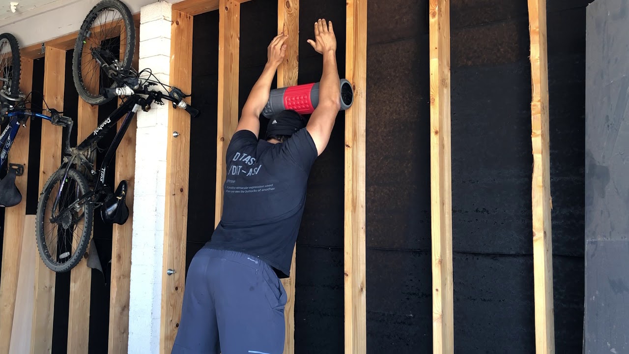 Foam Roller Wall Slides (Shoulder/Lats Stretch) - YouTube