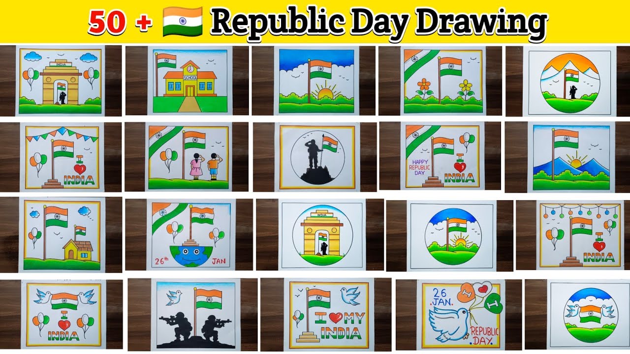 Republic Day Drawing / Republic Day Poster Drawing Ideas / How to Draw ...