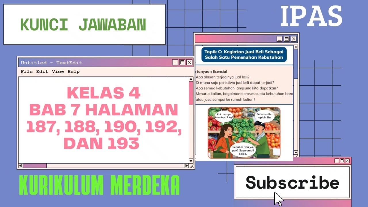 Kunci Jawaban IPAS Kelas 4 BAB 7 Bagaimana Mendapatkan Semua Keperluan Hal 187, 188, 190, 192 ...