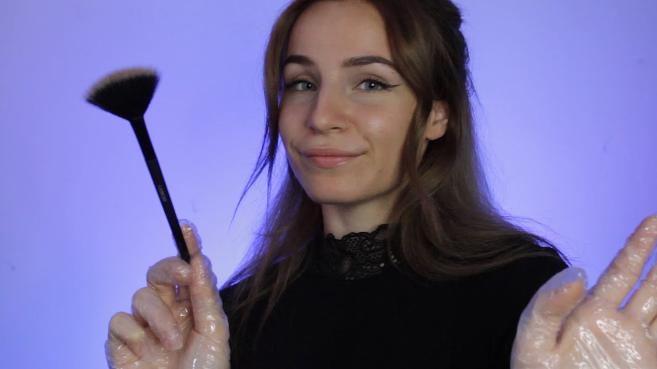 ASMR Oil Pampering with gloves | Personal attention, hand movements ...