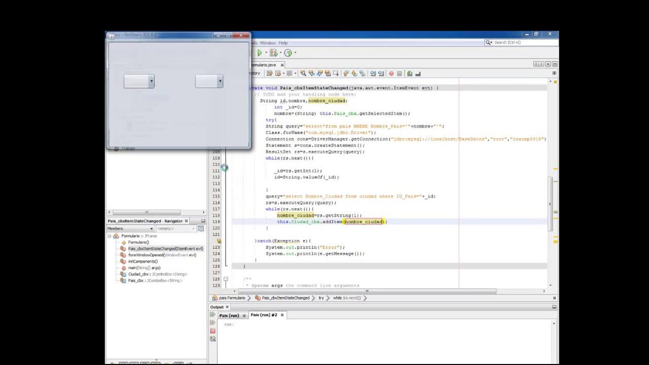NetBeans (Java) - ComboBox Anidados + Base de datos - YouTube