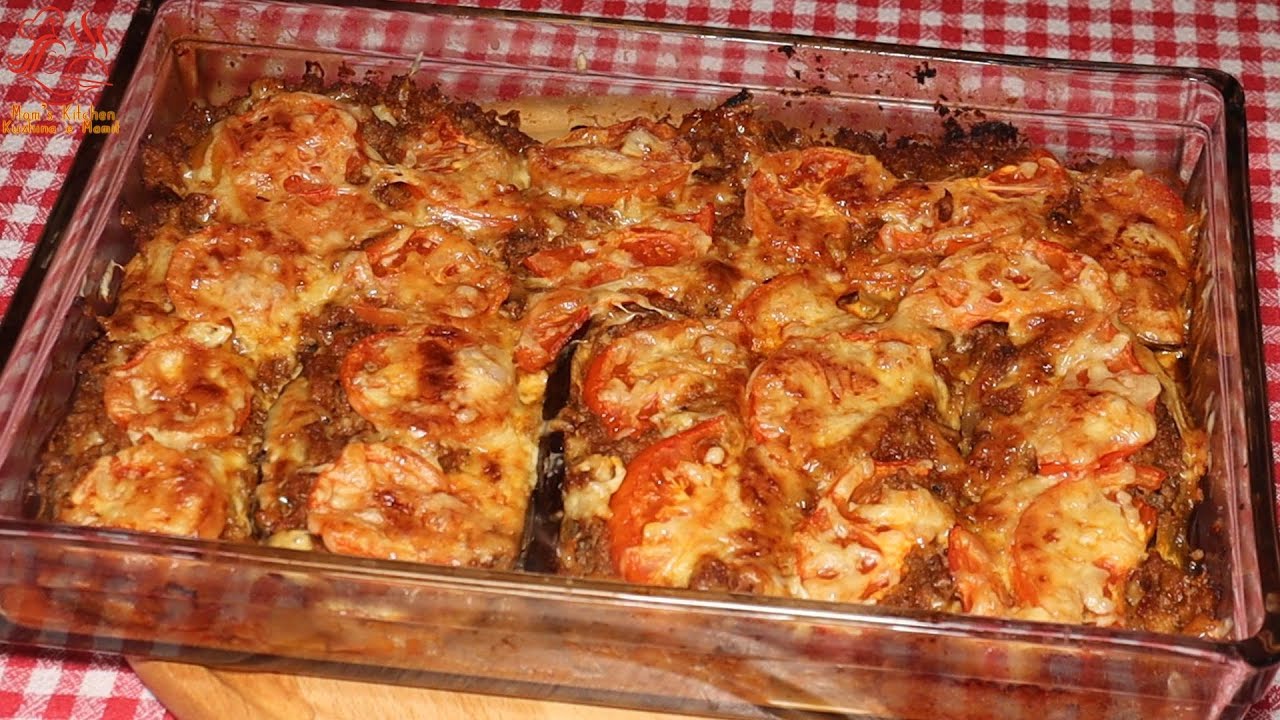 Tavë me patëllxhana të mbushur me mish të grirë dhe qepë | Eggplants ...