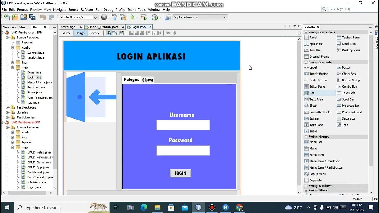 Part5 || Membuat aplikasi pembayaran spp dengan menggunakan java - YouTube