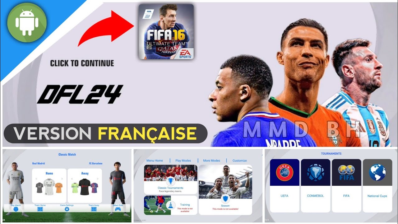 FC 24 MOD DFL 24 Sur Android Version Français Meilleurs graphiques kits ...