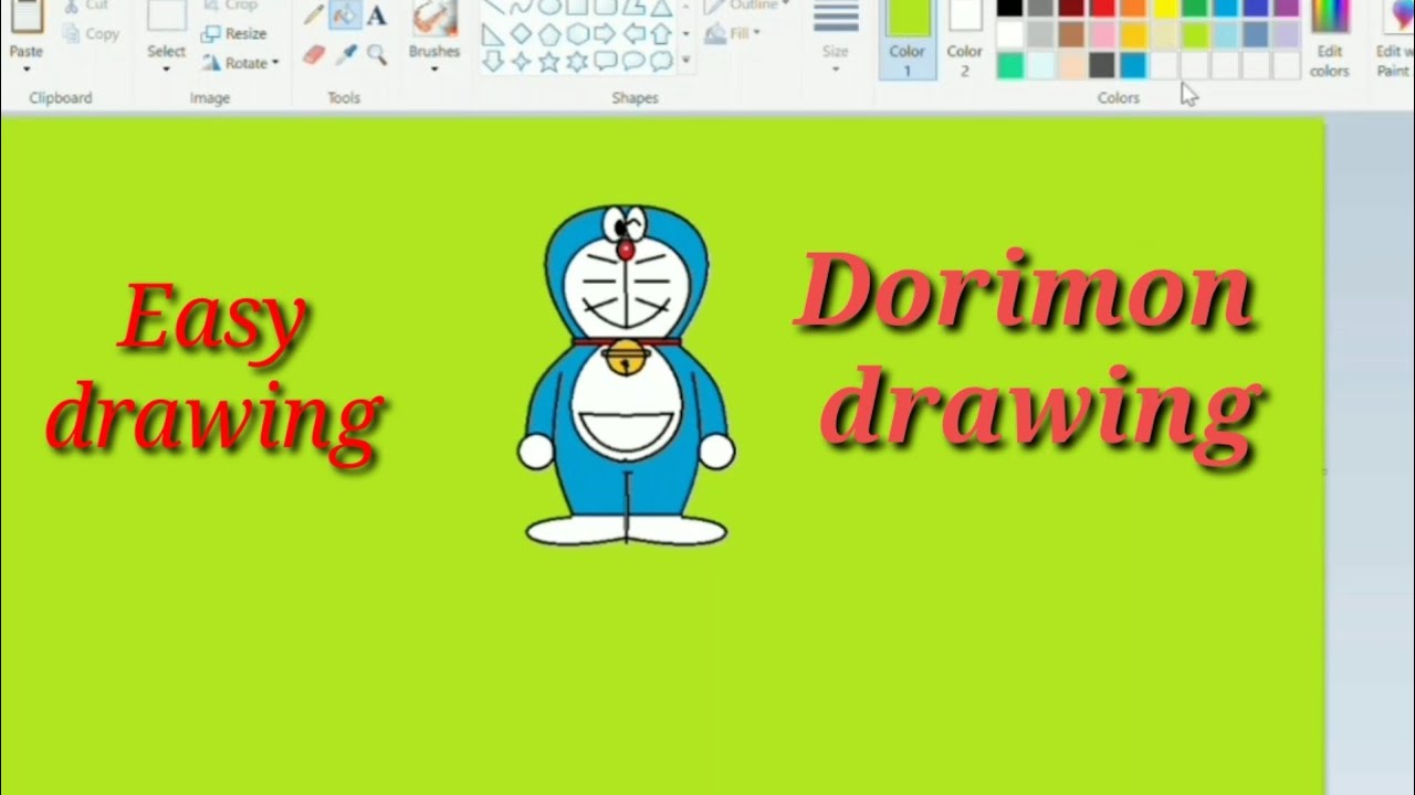 Dorimon drawing||ms paint drawing||ms paint dorimon drawing in computer ...