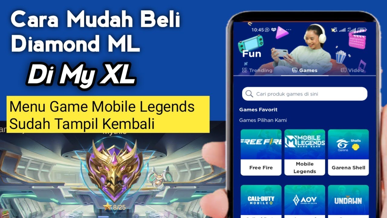 Cara Mudah Beli Diamond ML di My XL | Menu Game MLBB Sudah Tampil ...