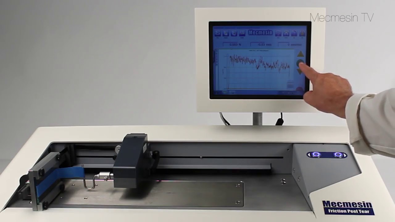 90° peel testing-Máy đo lực bám dính băng keo-Mecmesin - YouTube