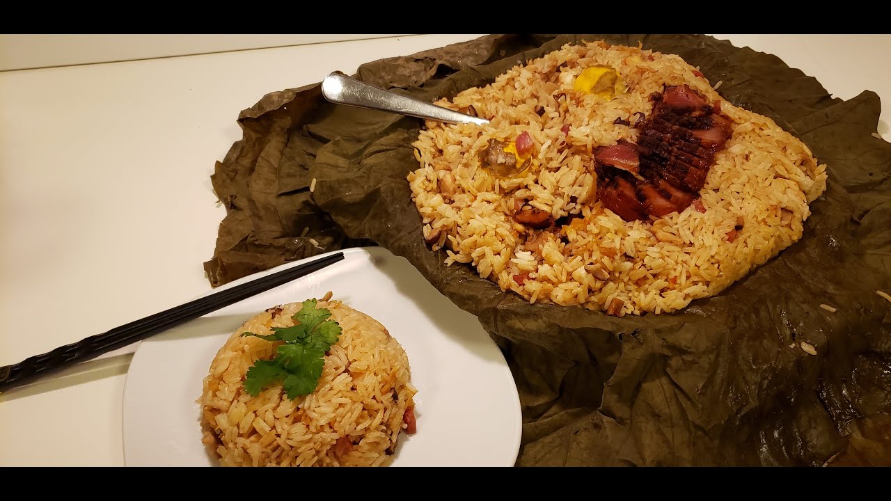 How to make Lotus leaf wrapped rice 荷葉飯 - YouTube
