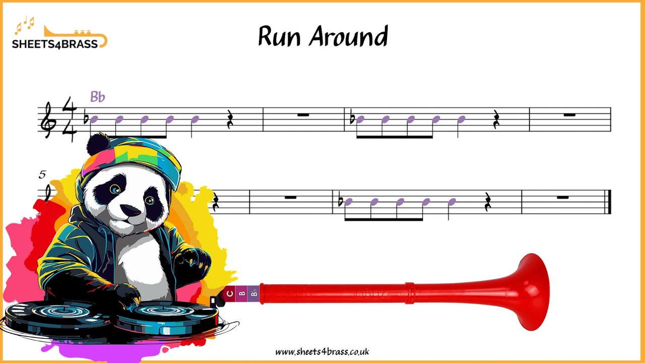 Run Around - pBuzz Music with Play Along and Sheet Music - YouTube