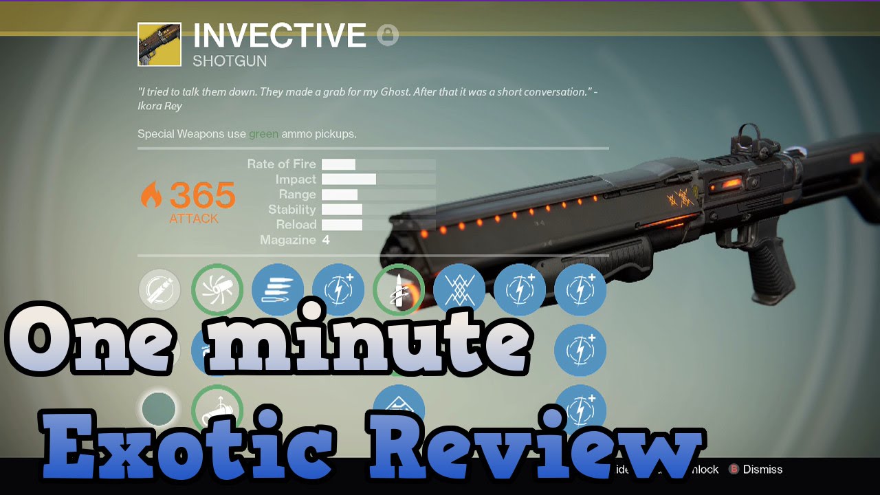 Destiny - One Minute Exotic Review: Invective - YouTube