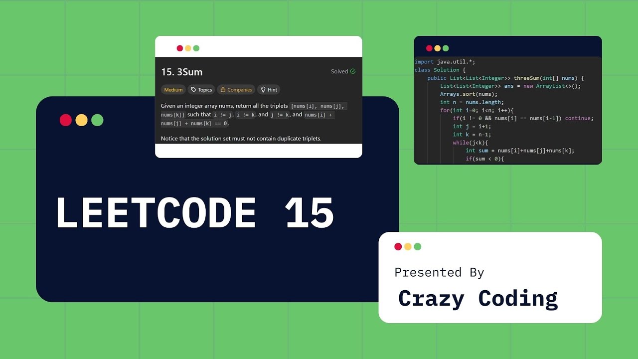 leetcode 15 - 3sum | Optimal Approach in JAVA - YouTube