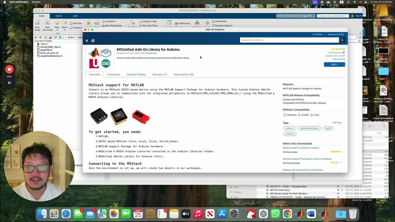 Installing MATLAB Add-On Libraries for M5Stack - YouTube