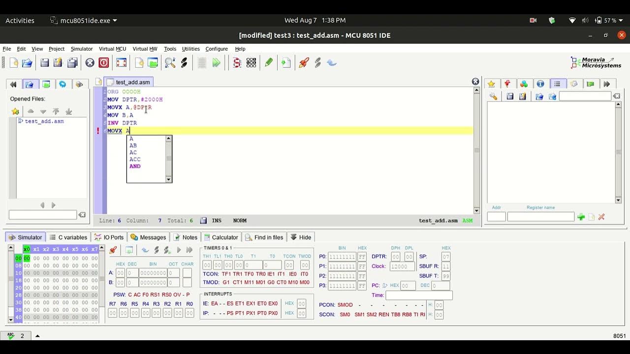 Using External RAM in MCU 8051 IDE simulator - YouTube