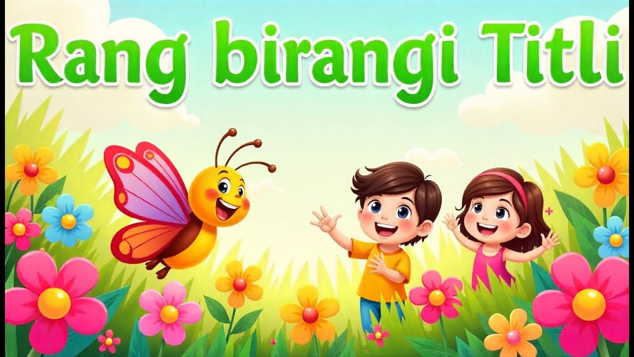 "Rang Birangi Titli"/Colorful Butterfly 🦋 Hinglish/ Hindi Nursery rhyme ...