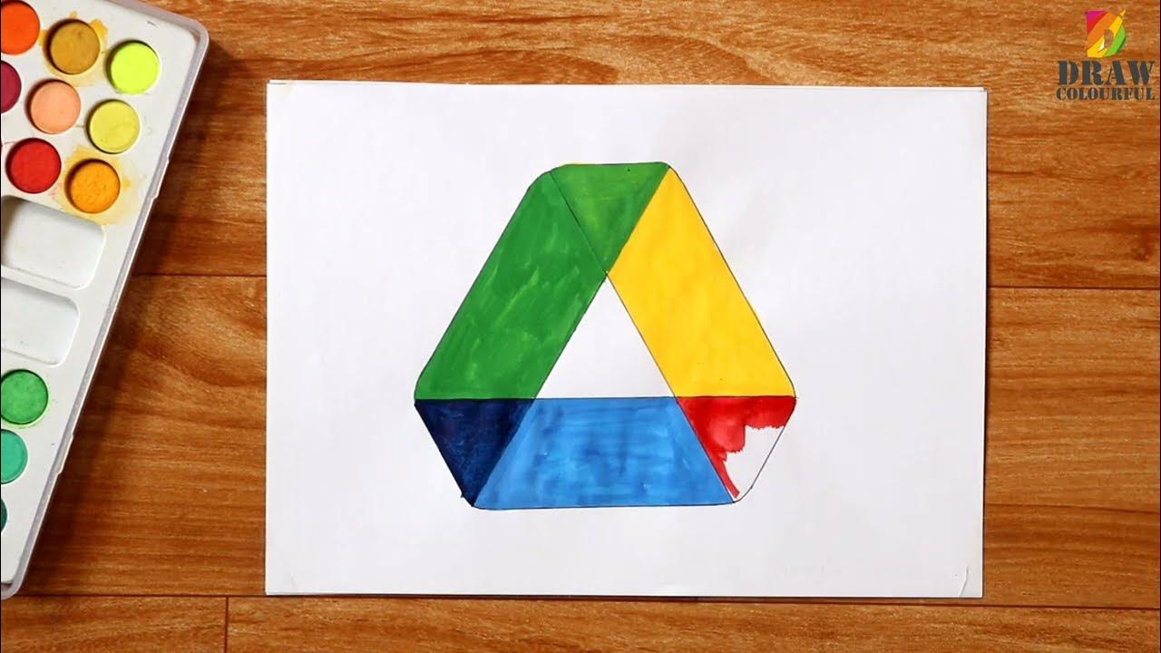 How to draw Google drive logo, GOOGLE DRIVE - YouTube