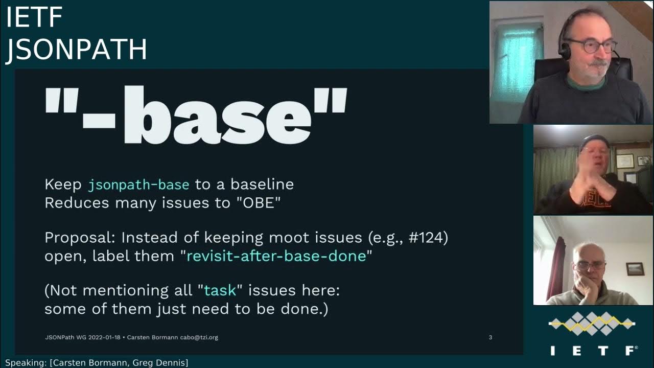 IETF-JSONPATH-20220118-1000 - YouTube