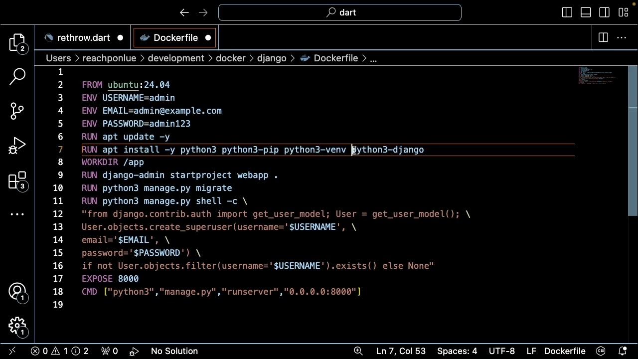 build docker image application django from dockerfile - YouTube