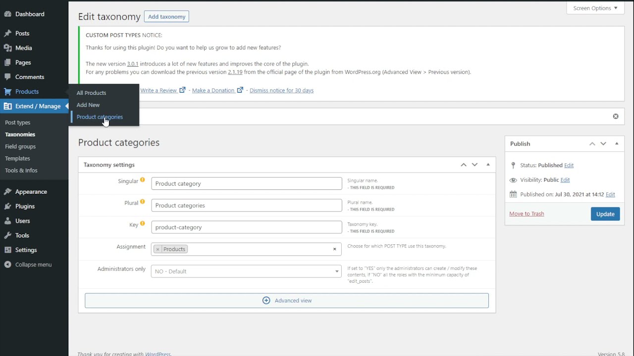 WP Creazione Post Type Tassonomie FACILE Custom Post Types Plugin WP Creazione Post Type Tassonomie FACILE Custom Post Types Plugin