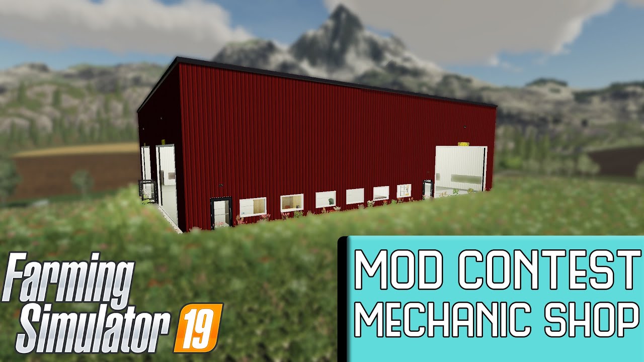 Farming Simulator 19 Mod Contest Spotlight - Large Mechanic Shop - YouTube