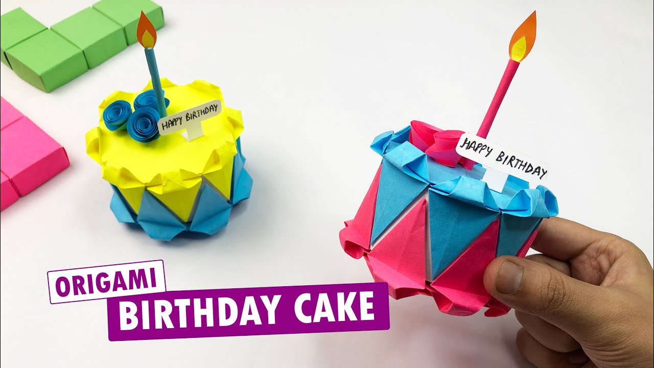 Origami Cake Tutorial | Birthday Cake Origami | Origami Party ...