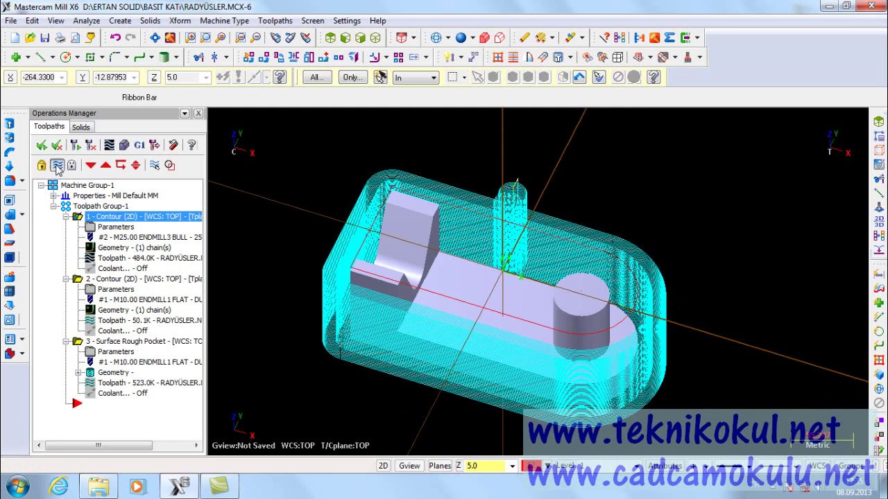 Mastercam 2D Milling Toolpath 04 - YouTube