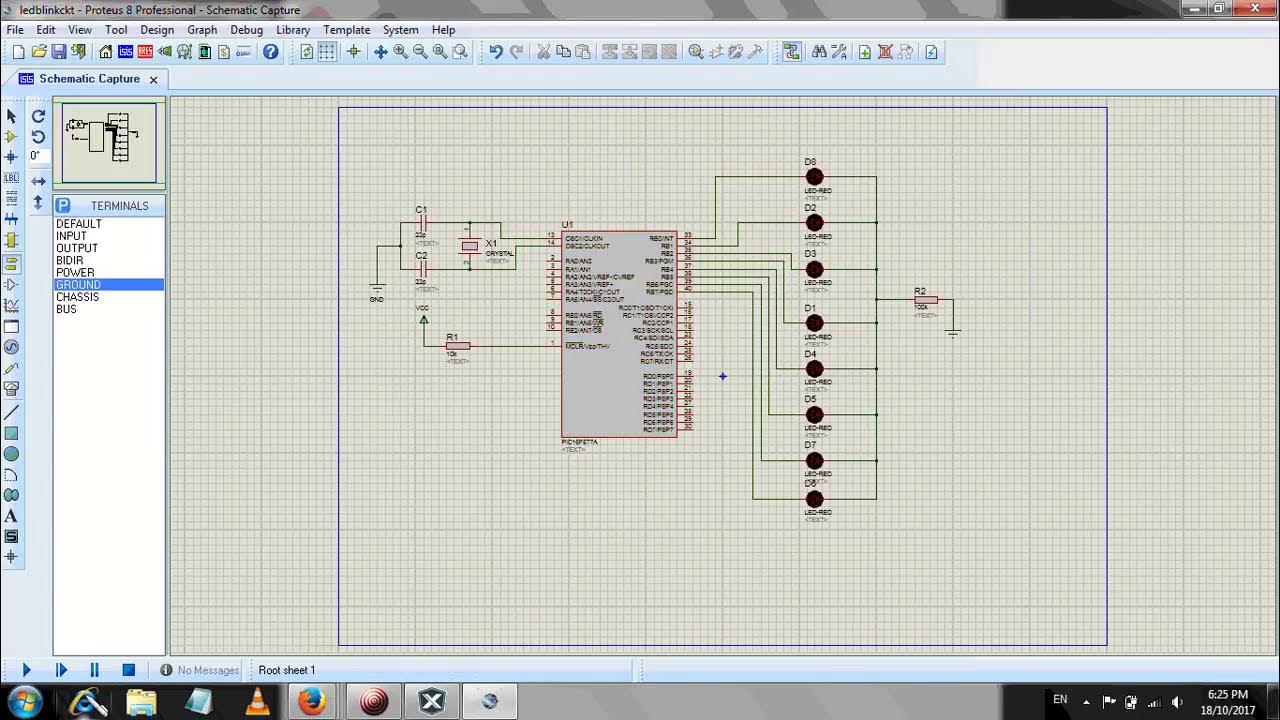 MPLAB X IDE tutorial ( XC8 compiler ): LED blinker using pic 16f877a ...