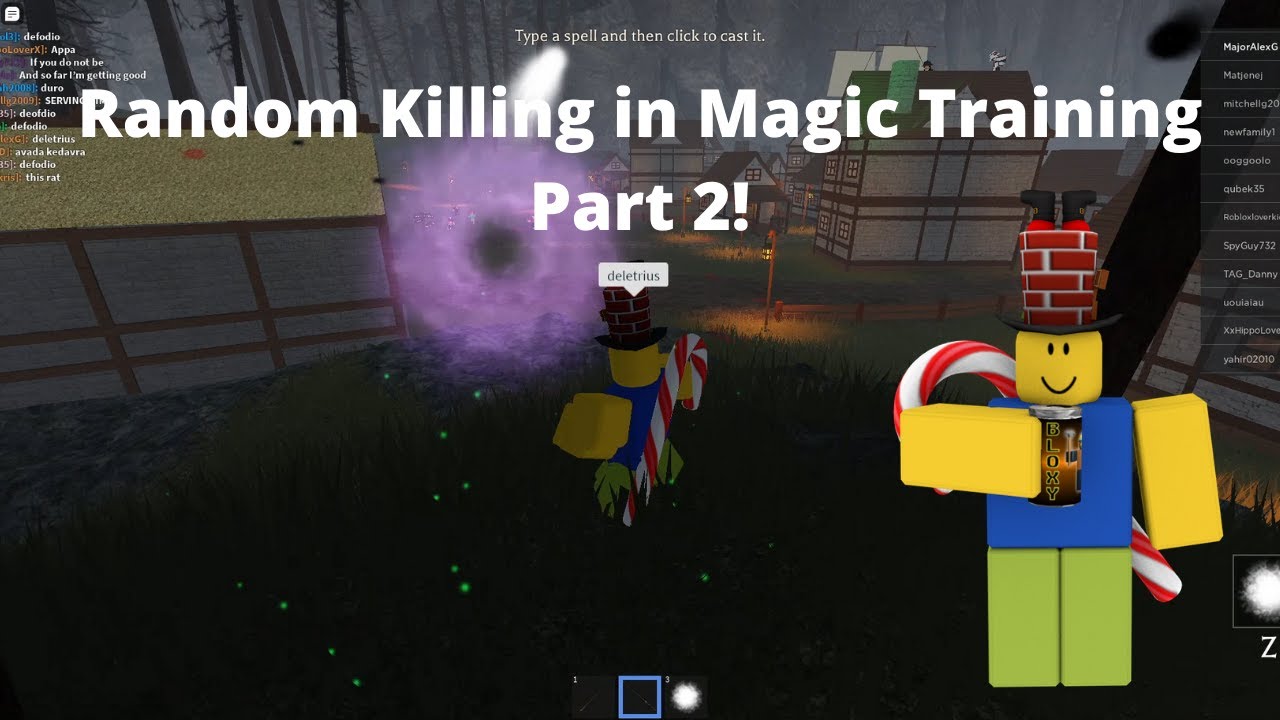 Random Killing in Roblox Magic Training! (Part 2) - YouTube