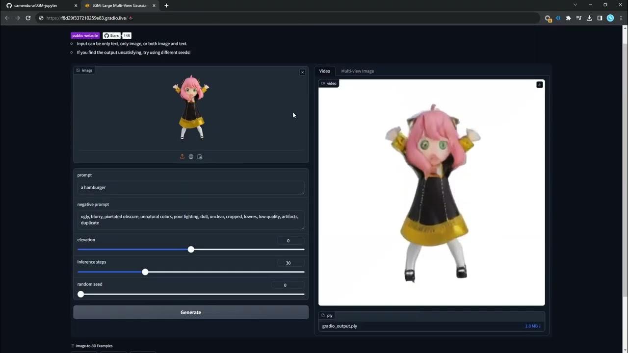 🕹 LGM: Large Multi-View Gaussian Model for High-Resolution 3D Content Creation 🔥 Jupyter ...