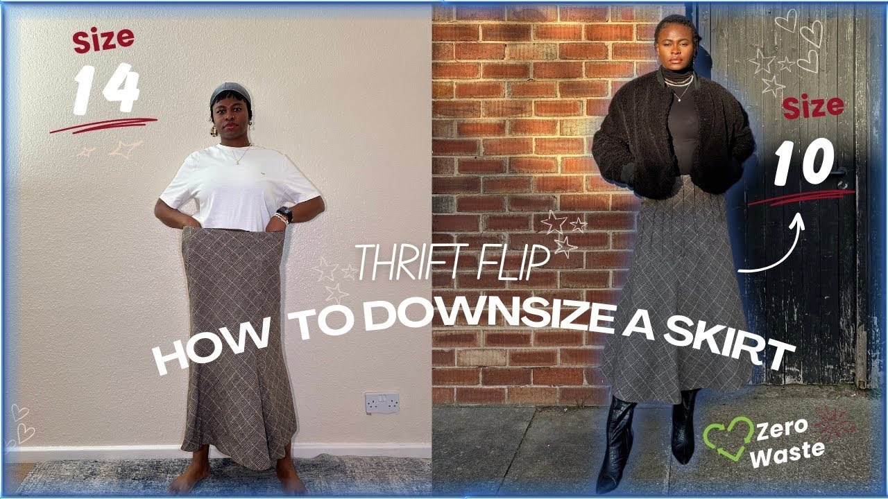 Zero Waste Thrift Skirt flip | Downsizing sewing vlog - YouTube