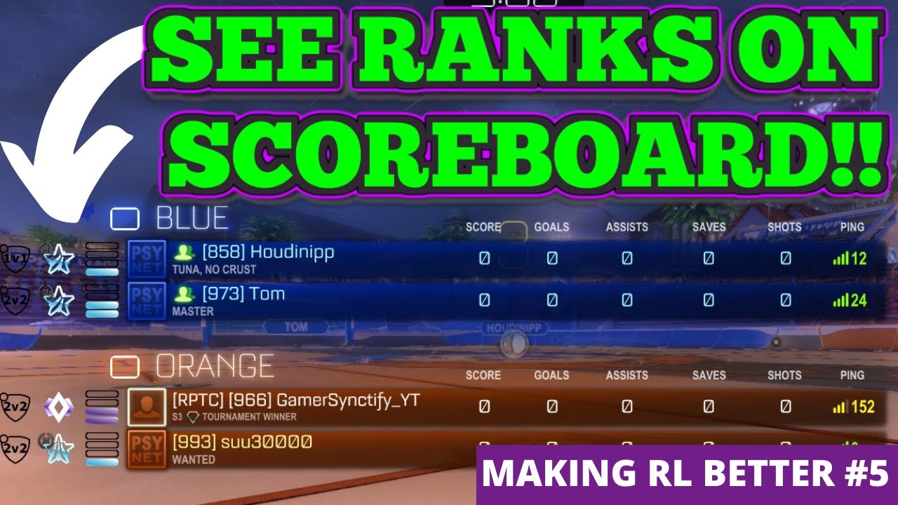 How to see opponent’s RANKS between the game in Rocket League!!! - YouTube