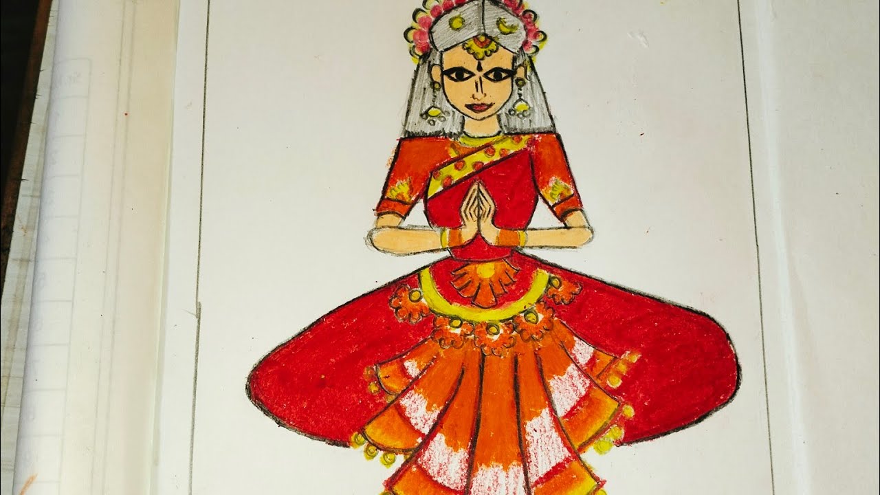 how to draw bharatnatyam poster drawing// #RKartistic ️ - YouTube