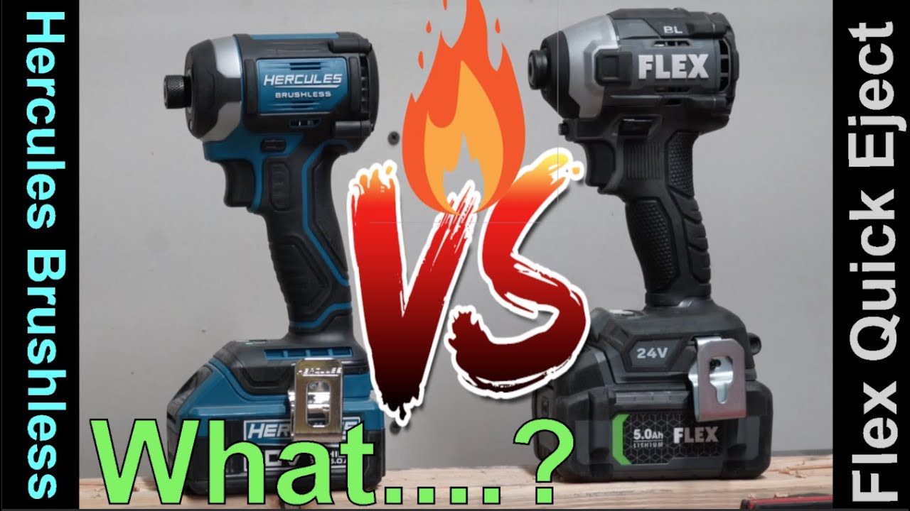 New Hercules 20v Brushless VS Flex 24v Quick Eject - YouTube