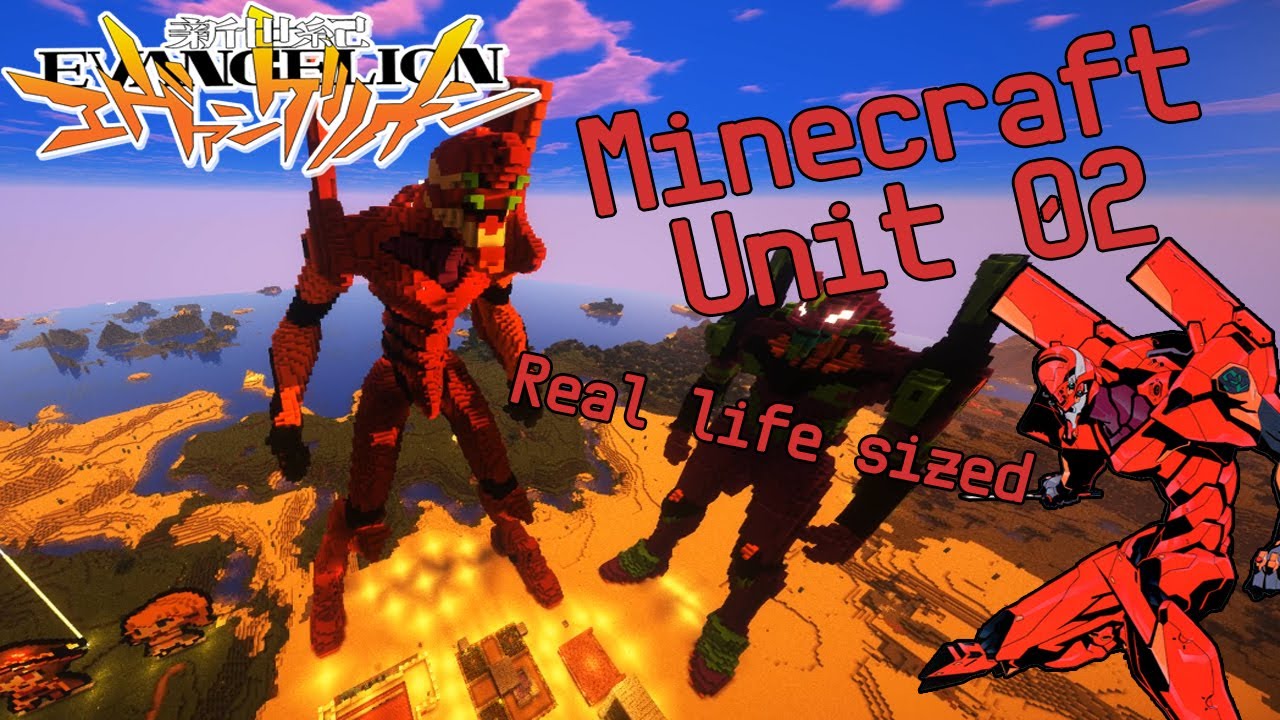 Minecraft timelapse - Real life sized UNIT 02 (Evangelion) - YouTube