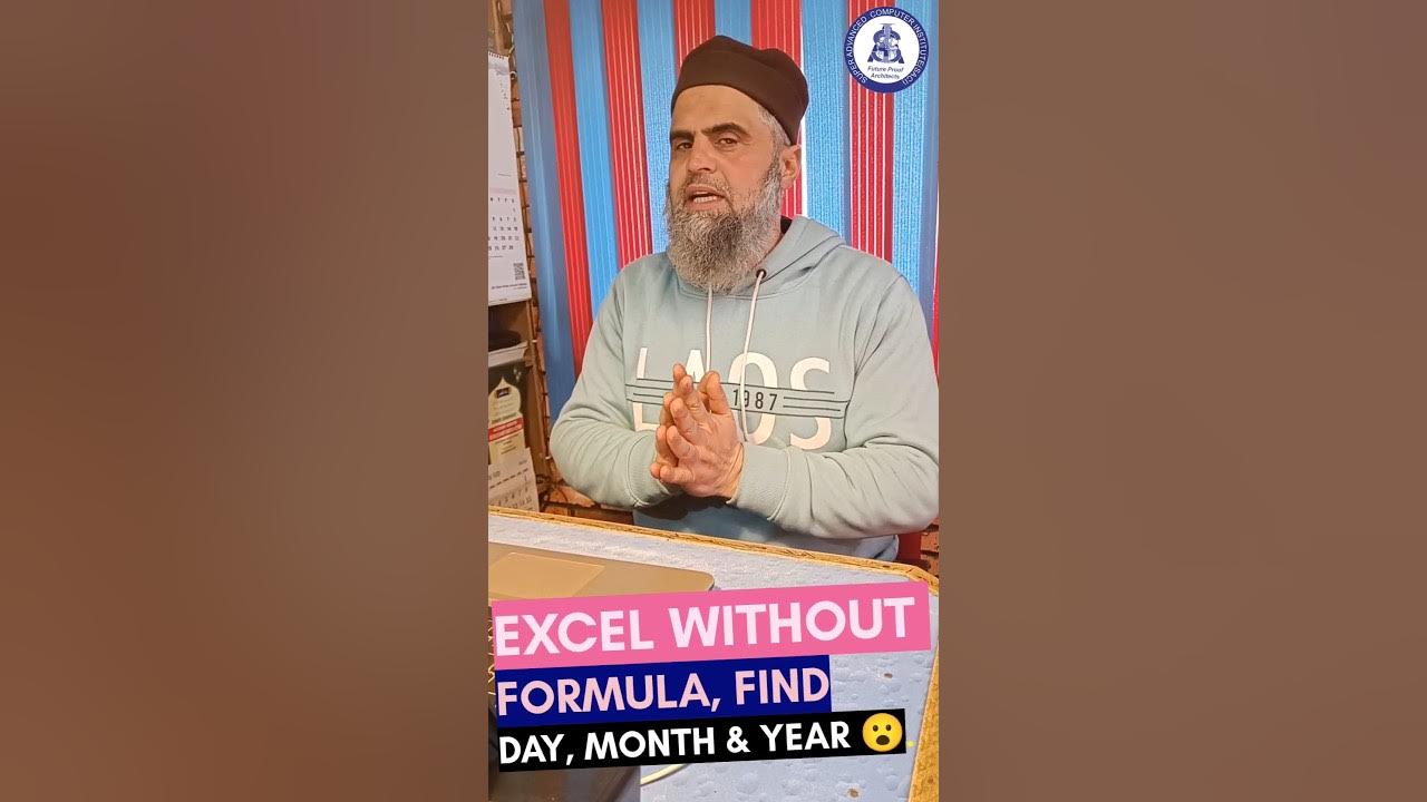 EXCEL WITHOUT FORMULA, FIND DAY, MONTH & YEAR 😮#exceltricks #exceltips #computer #education # ...