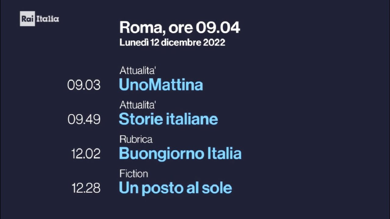 Rai Italia (12/12/2022) - YouTube