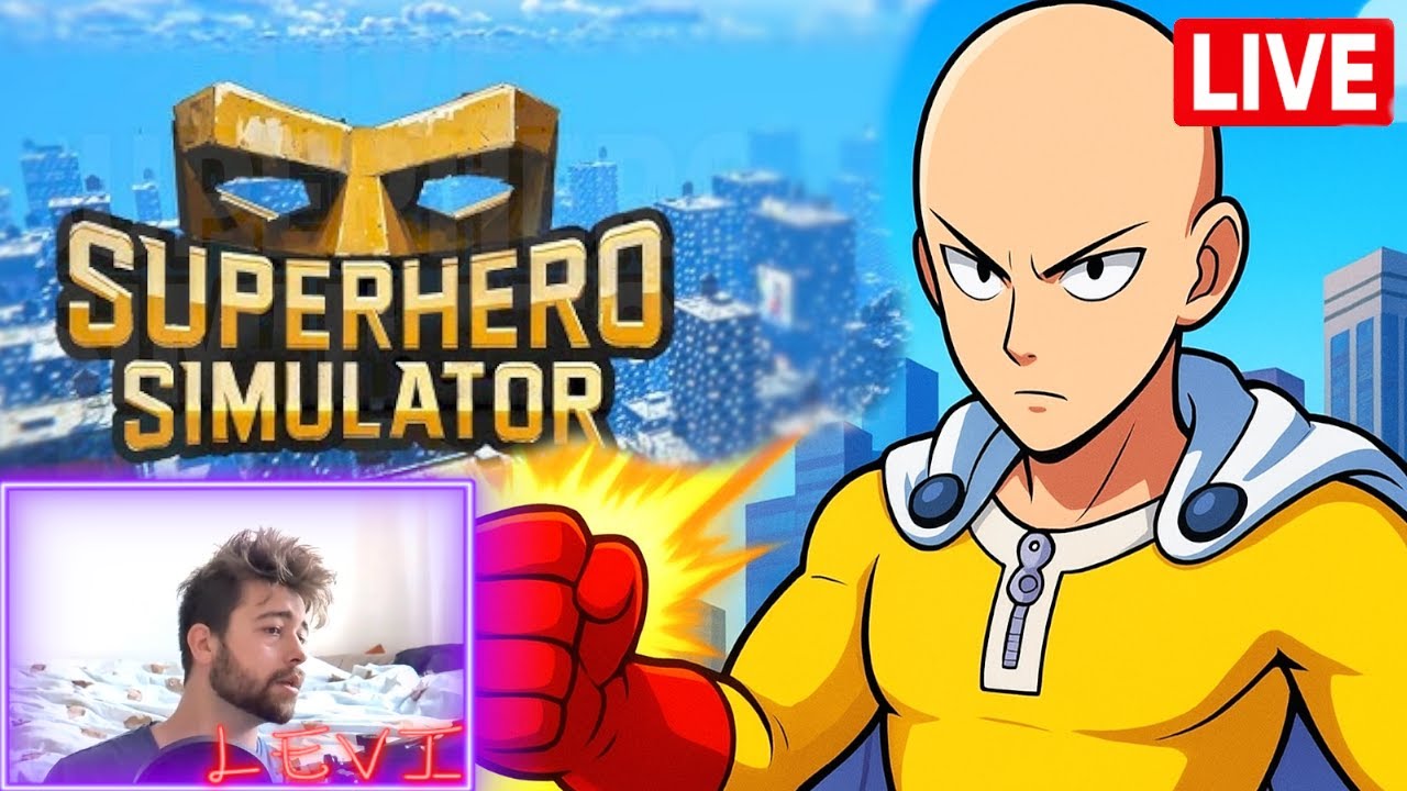 LIVE: Becoming Saitama the Ultimate Hero 🦸 in Superhero Simulator ...