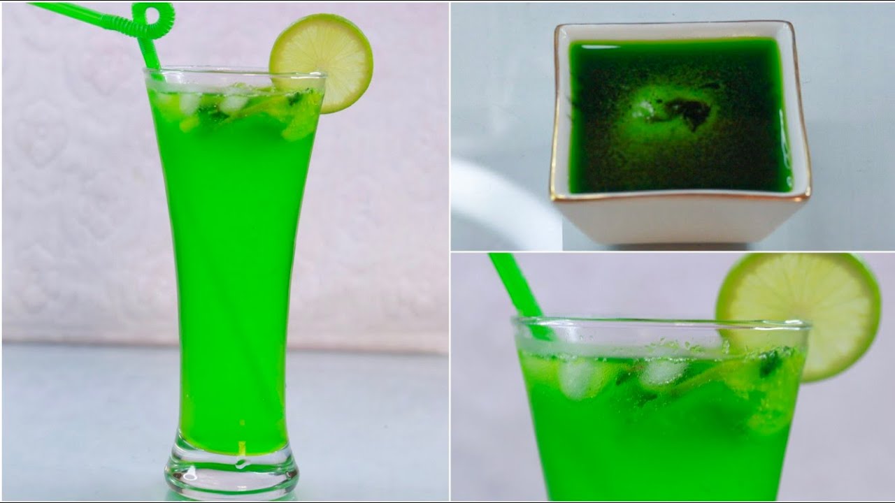 Green Curacao Lemonade With Homemade Syrup | Green Lagoon Mocktail ...