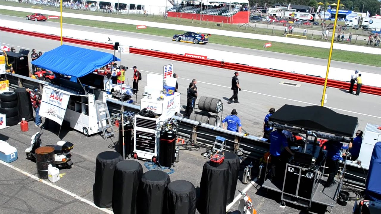 View of hot pits from upstairs pit box- Mid Ohio 2011 - YouTube