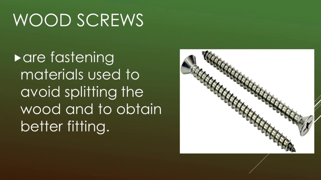 FASTENING TOOLS AND CONSTRUCTION MATERIALS IN CARPENTRY MODULE 6 - YouTube