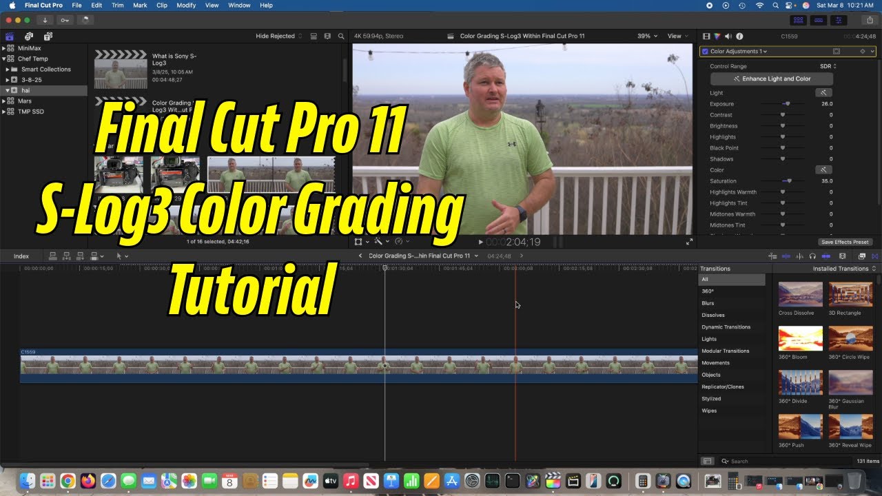 Color Grading S-Log3 Footage Within Final Cut Pro 11 - YouTube