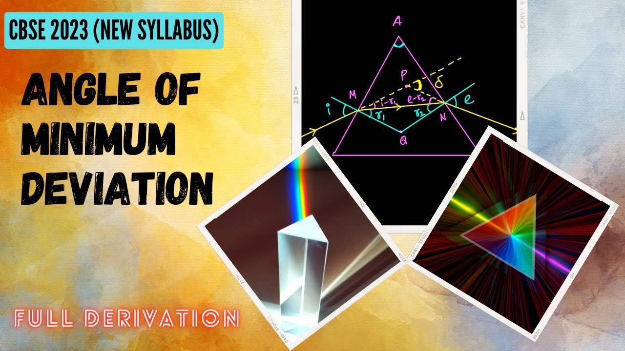 Angle Of Minimum Deviation Of Prism Derivation Class 12 Physics Youtube