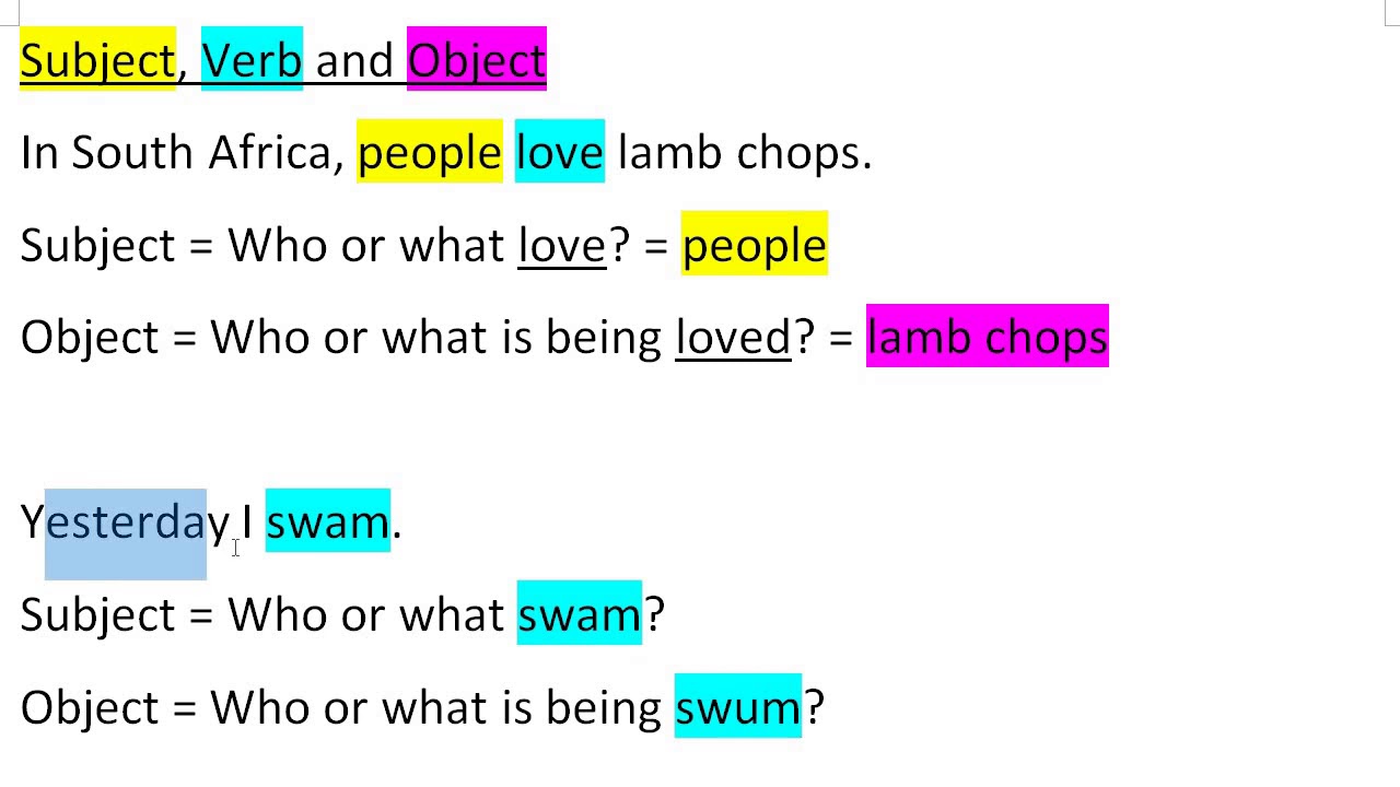 EHL 18 Subject Verb And Object YouTube ehl-18-subject-verb-and-object-youtube