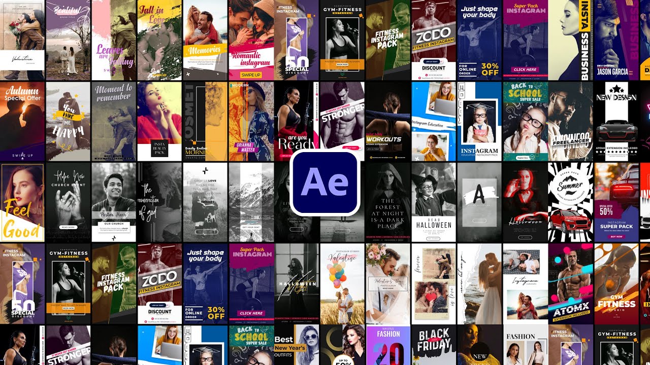 Create Vertical Motion Graphic Instagram Stories in After Effects - YouTube