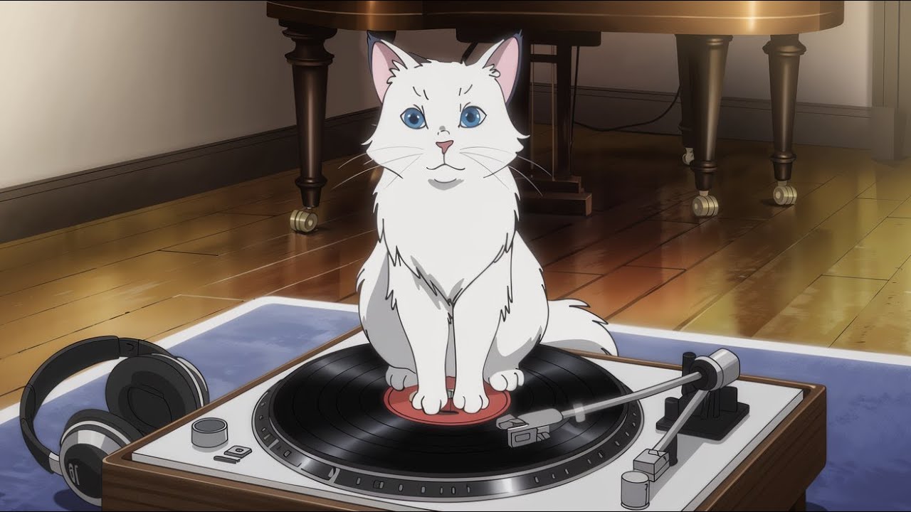 white cat is listenning HIP-HOP jazz.vol.5 - YouTube