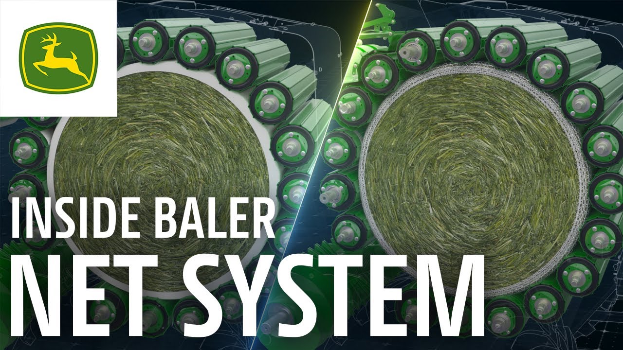 Inside Baler I Fixed chamber baler Animation F442R Net and film binding ...