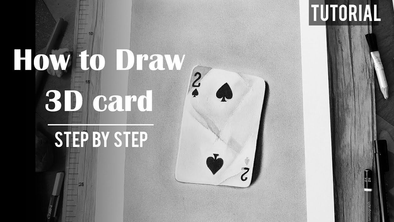 Drawing 3D card/learn how to draw 3D wrinkle card step by step - YouTube