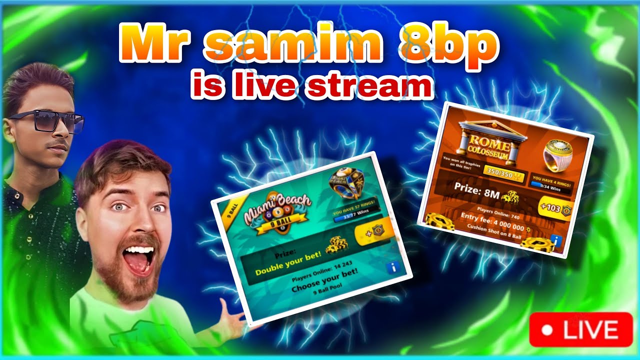 Mr samim 8bp live streams 8 Ball pool game play with 9 boll and rome - YouTube
