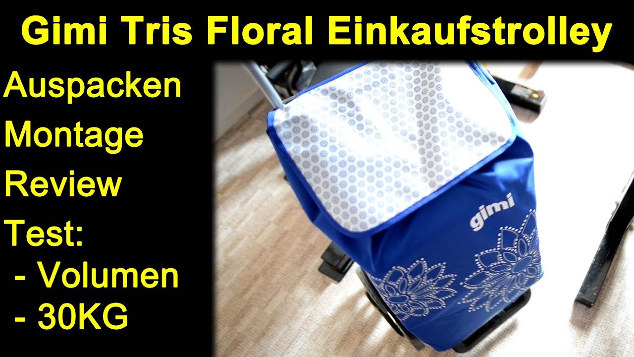 Gimi Tris Floral Einkaufstrolley Blau - Auspacken Montage Review Test ...