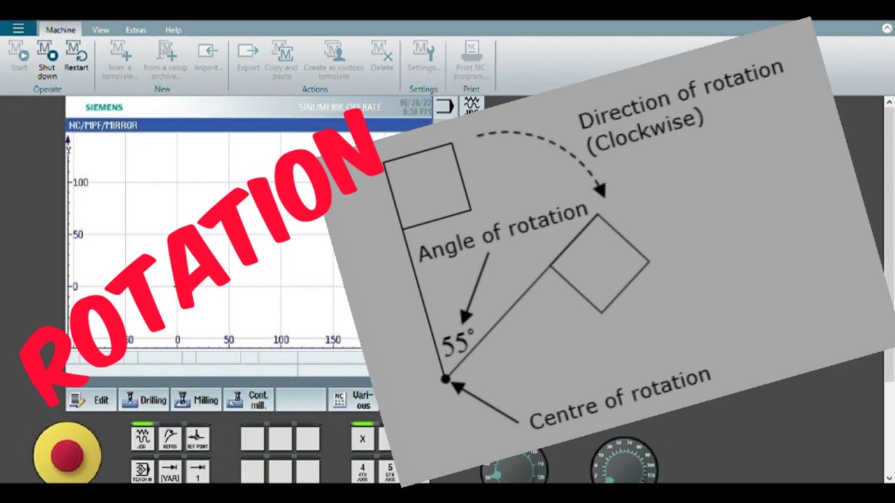 Rotational command (G68 & G69 in Siemens) - how to rotate profile or ...